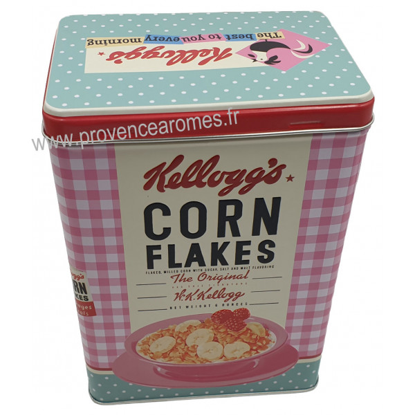 Boîte métal Kellogg's CORN FLAKES Pin-up brune rétro vintage collection ...